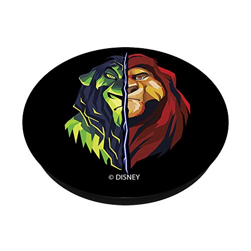 Disney The Lion King Half Scar Half Mufasa Face PopSockets PopGrip: Swappable Grip for Phones & Tablets