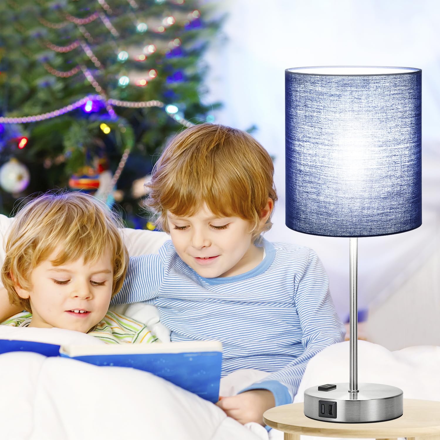 ๐ฎ๐ฌ๐ฎ๐ฏ ๐ก๐๐ช Set of 2 Touch Control Table Lamps with 2 USB & AC Outlet, 3-Way Dimmable Bedside Nightstand Lamps for Bedroom Living Room Nursery, 800 Lumens 5000K Daylight Bulbs Included