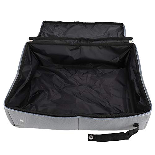 Cat Litter Box, Soft Cat Litter Box Portable Folding Cat Toilet, Waterproof Cat Litter Box for Outdoor Camping(Gray, L)
