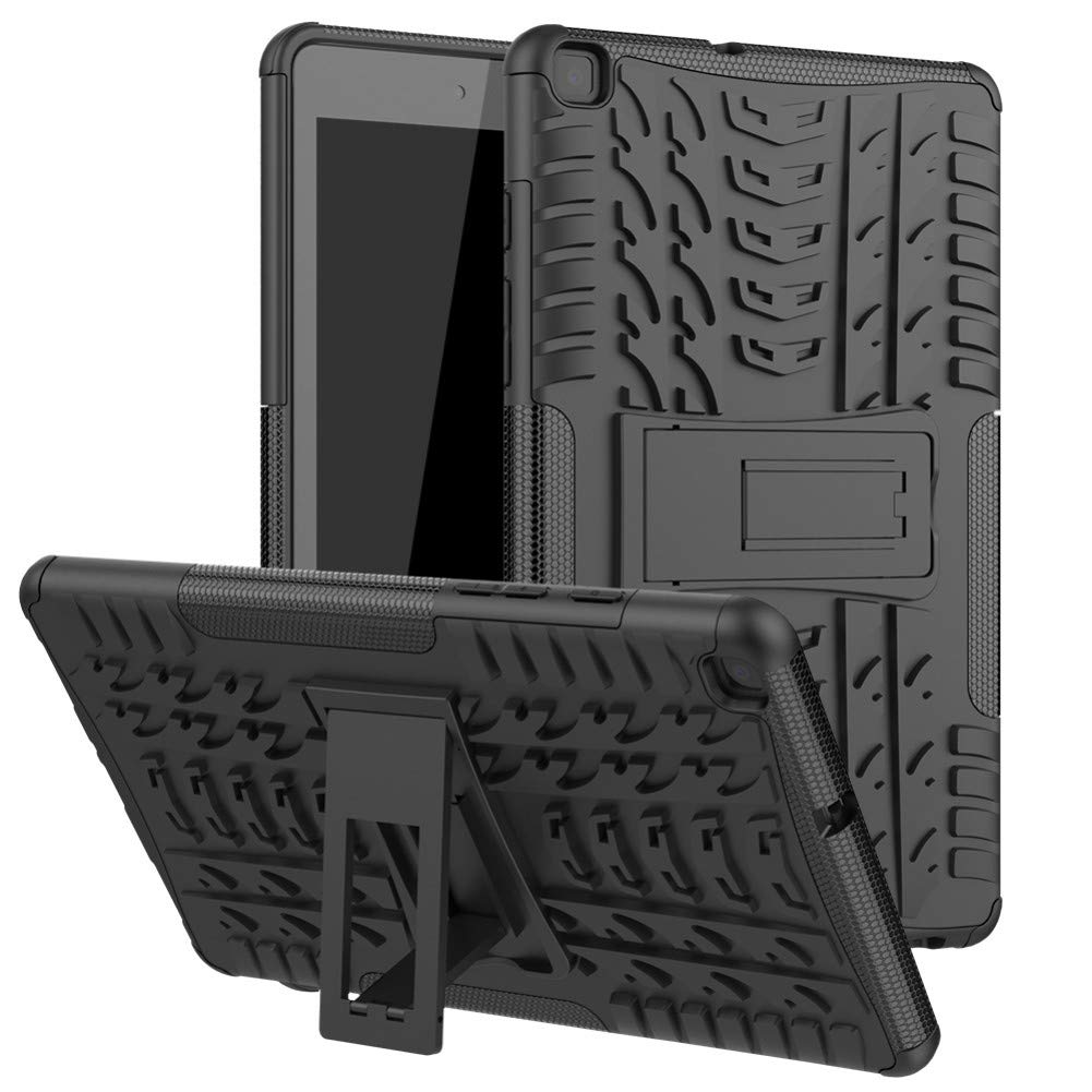 Case for Tab A 8.0 Inch 2019 T295 DWaybox Rugged Heavy Duty Armor Hard Back Cover Case with Kickstand Compatible with Samsung Galaxy Tab A 8.0 Inch 2019 SM-T295/T290 (Black)