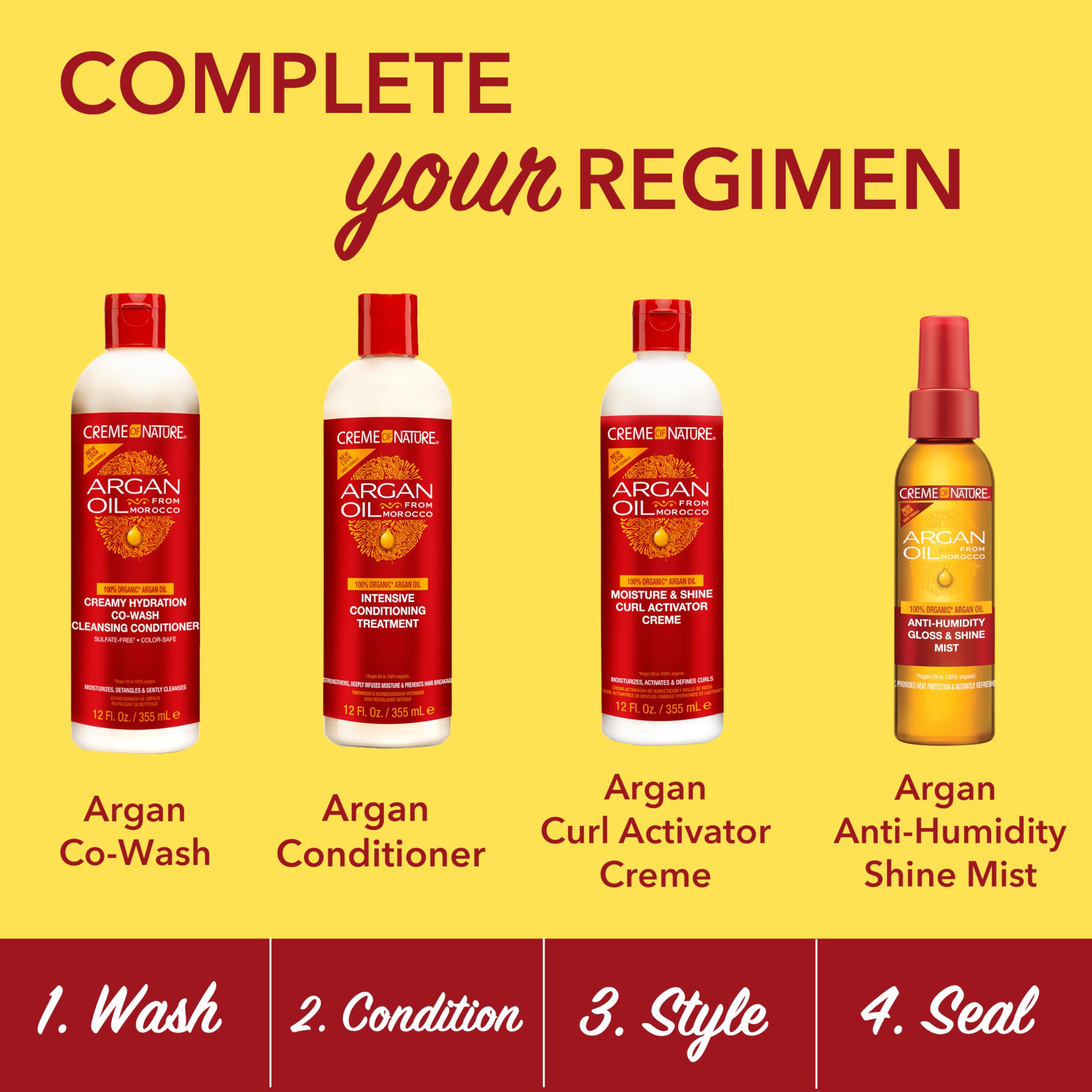 Creme of Nature, Argan Oil Moisture & Shine Curl Activator Crème, Argan Oil of Morocco, 12 Fl Oz