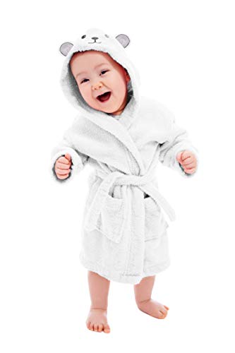 HIPHOP PANDA Baby Animal Face Robe Viscose Derived From Bamboo for 0-9 Months - 2 Layer Softest Baby Bath Hooded Robe, Bear