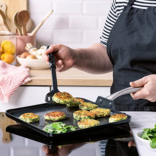 GreenPan Chatham Black Prime Midnight Hard Anodized Healthy Ceramic Nonstick, 11" Griddle Pan, PFAS-Free, Dishwasher Safe, Oven Safe, Black