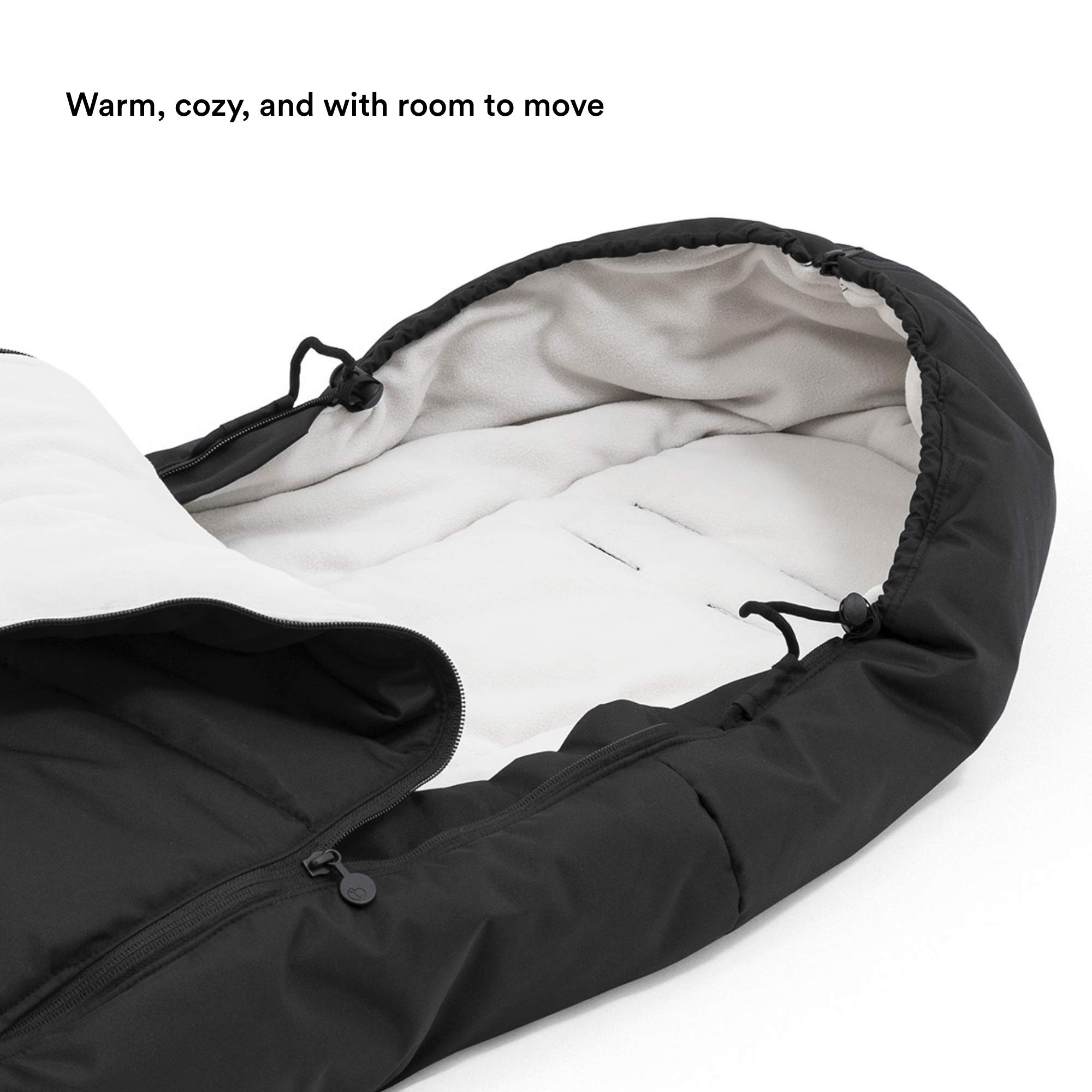 Stokke Xplory X Foot Muff, Rich Black - Keeps Baby Warm on Cool Weather Strolls - Sonalan Lining & Fleece + Water-Repellent Exterior - Adjustable Front Opening