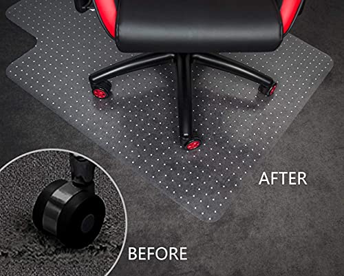 HOMEK Office Chair Mat for Carpeted Floors - Clear Carpet Chair Mat with Lip 48βx 36βx 0.09β