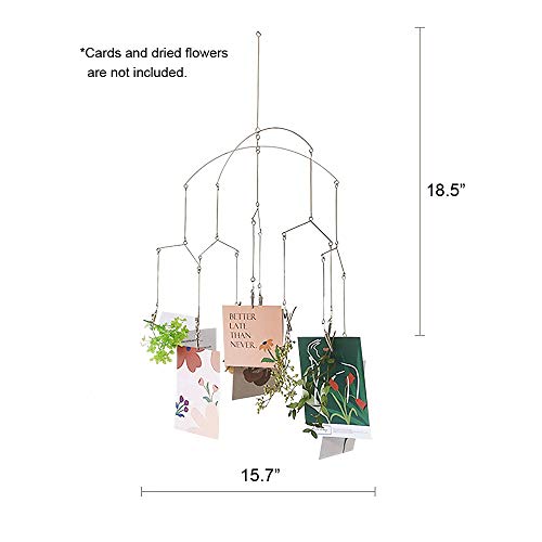 Yeyo Floating Hanging Clip Photo Display Mobile Decor, Metal Vertical Photo Hanging Display Clips Fan for Hanging Pictures Notes Memo Artworks Collage Kids Bedroom Decor (Style 1), Silver ,(PD-01)