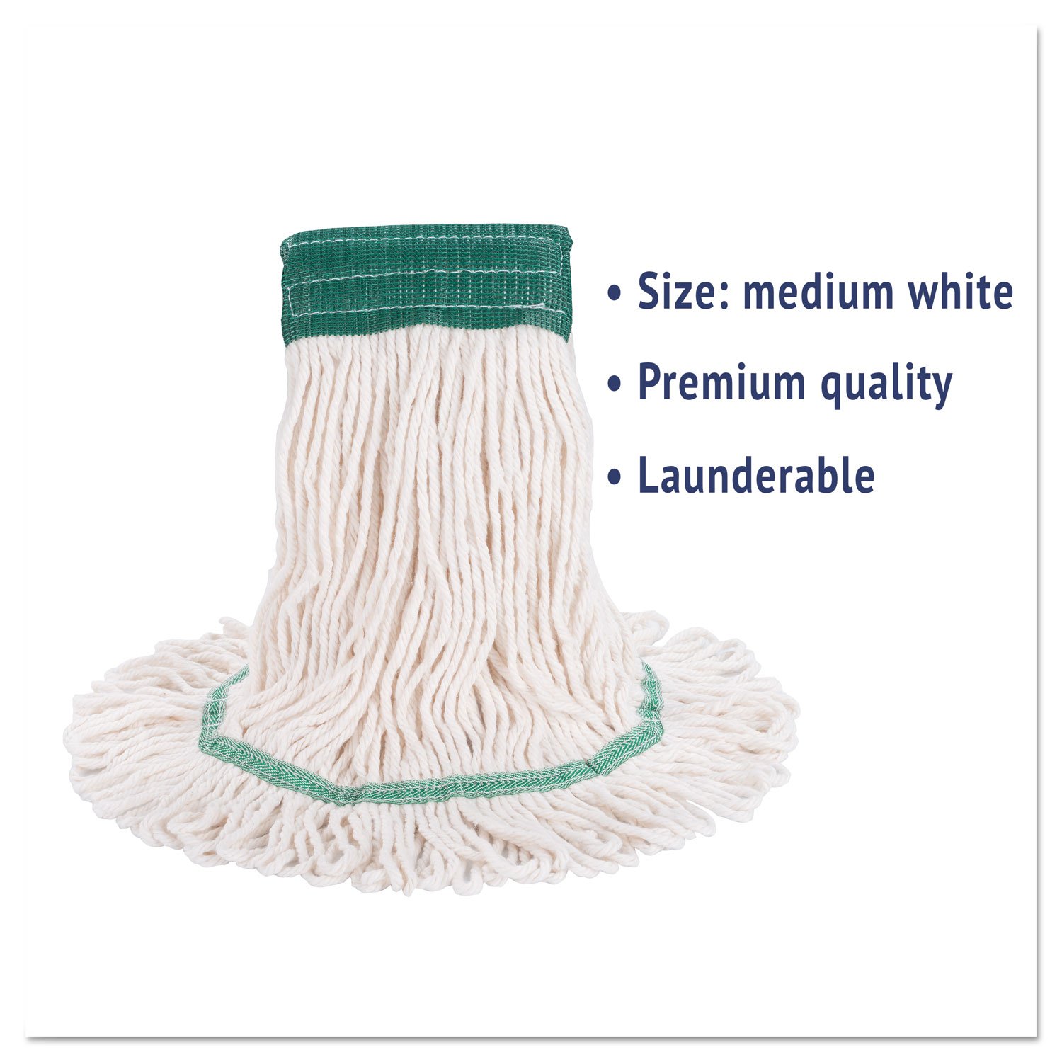 Boardwalk BWK502WHEA 5 in. Super Loop Cotton/Synthetic Fiber Wet Mop Head - Medium, White