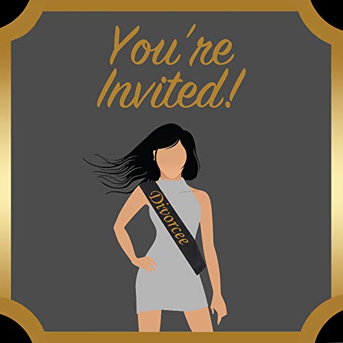 Divorce Party Decorations Kit | 10 Divorce Photo Booth Props | I Do I Did I'm Done! Banner | Divorcee Sash | 10 Gold Confetti Balloons and 10 Black Balloons