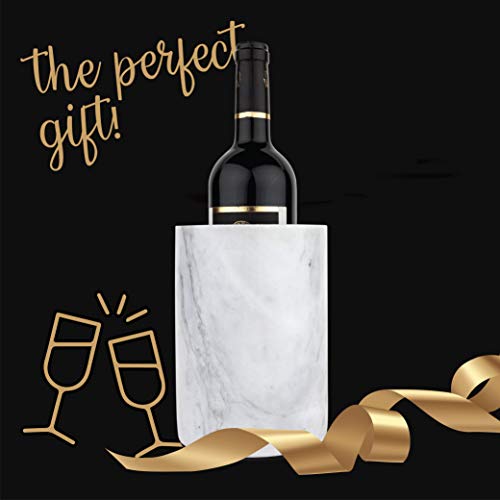 Homeries Marble Wine Chiller Bucket - Wine & Champagne Cooler for Parties, Dinner β Keep Wine & Beverages Cold β Holds Any 750ml Bottle - Ideal Gift for Wine Enthusiasts