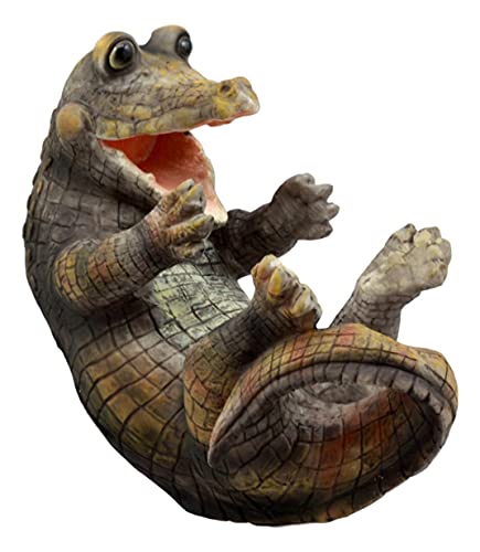 Ebros Gift Whimsical Comical Thirsty Alligator Crocodile Wine Holder Figurine 8.75" H Prehistoric Reptile Chompsy Gator Party Hosting Wine Rack Stand Decor
