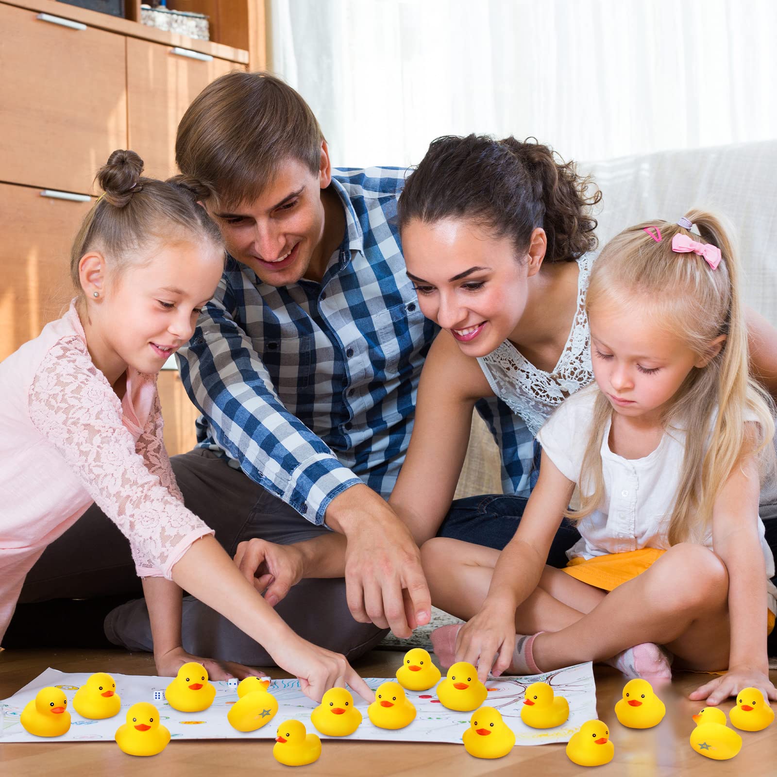 40 Rubber Ducks with Numbers Duck Game Outdoor Memory Game Carnival Duck Party Game Baby Shower Educational Learning Toys for Preschoolers Develops Number Recognition