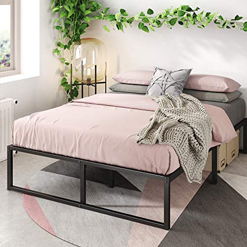Zinus 10 Inch Gel-Infused Green Tea Memory Foam Mattress, Full & Lorelei 14 Inch Platforma Bed Frame/Mattress Foundation/No Box Spring Needed/Steel Slat Support, Full