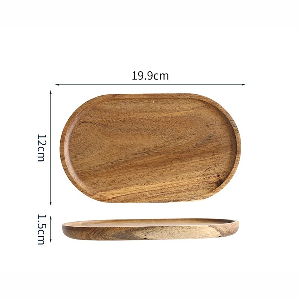 2 Pcs Wooden Plates,URMAGIC Japanese Style Wood Serving Tray,8 x 5 Inch Rectangle Bamboo Tray,Wooden Plain Tea Tray,Wooden Dessert Plate Cake Plate,Dinner Plates,Snack Fruit Decorative Tray