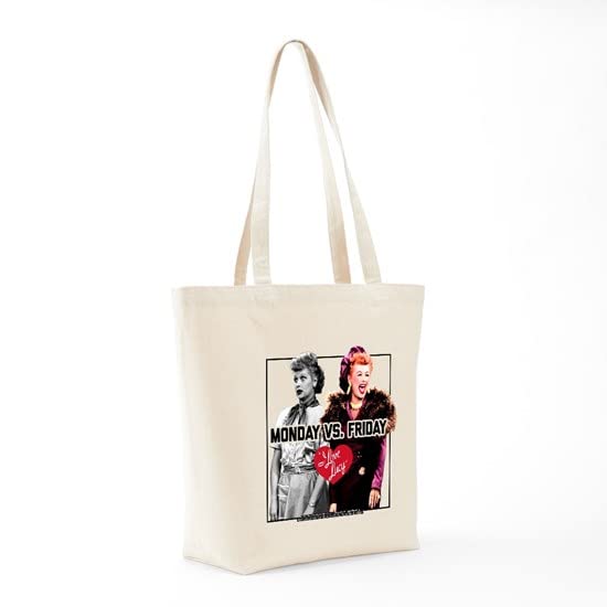 CafePress I Love Lucy Monday Vs. Friday Tote Bag Natural Canvas Tote Bag, Reusable Shopping Bag