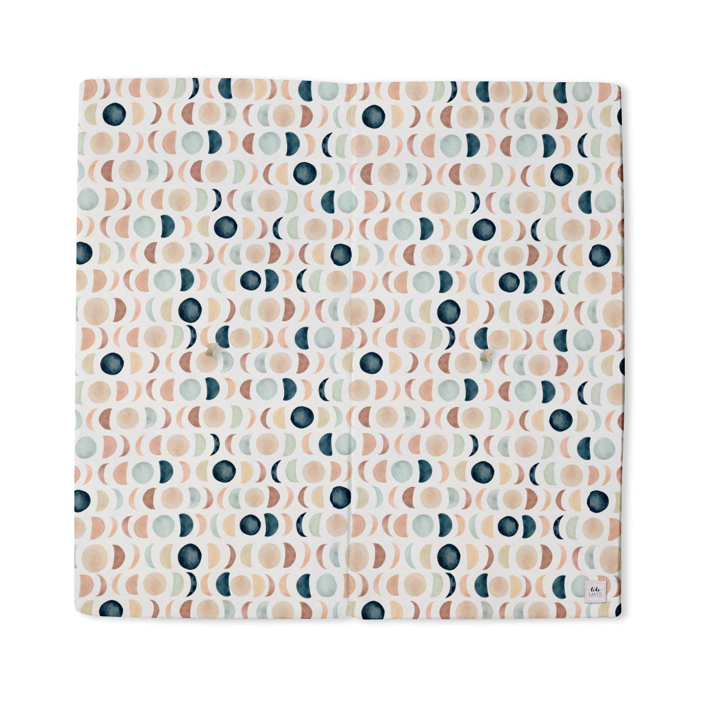 Toki Mats | Waterproof Cover Included Organic Mega Play Mat 55 Inches x 55 Inches | Lunar Phases |Padded Play Mat with Included Cotton Removable Washable Cover