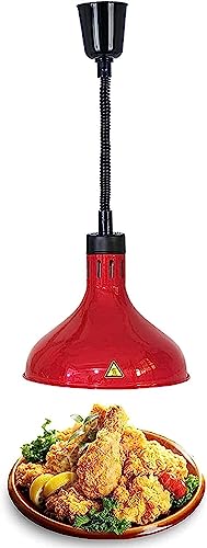 Adjustable Heat Lamp for Parties Buffets, Food Heat Lamp Kitchen Lights Buffet Server Food Warmer Metal Chandelier, 60-180mm Buffet Food Heat Preservation Chandelier (Color : Red)