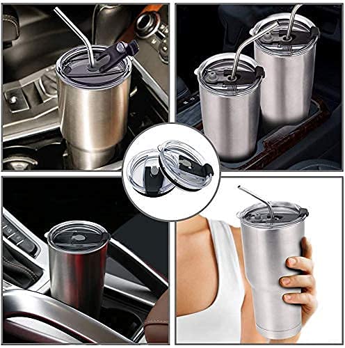 Tumbler Lid for 30 Oz,2 Replacement Lids for 30oz Stainless Steel Tumbler Travel Cup Yeti,Ozark Trails and more Cooler Cup, Flip-top Splash Proof (Black, 30 OZ)