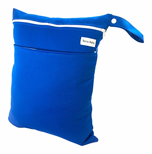 Baby Wet and Dry Bag for Diapers and Burp Cloths - Reusable and Waterproof (Royal Blue)