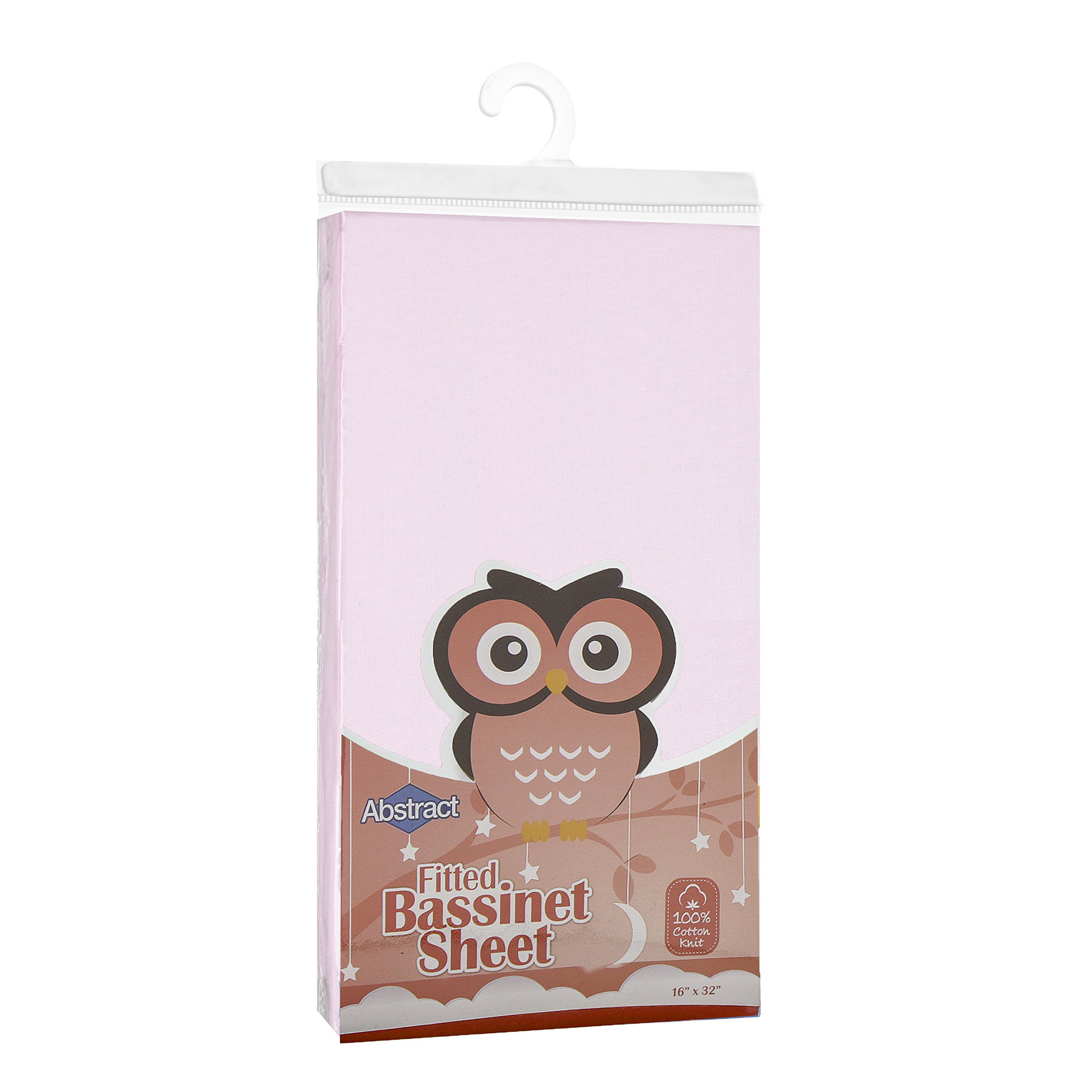 Bassinet Sheets for Baby/Infant Deep Fitted Soft Jersey Knit by Abstract 16" x 32" (Solid Pink)