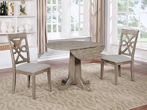 GTU Furniture Set of 2 Wood Dining Chair, Armless Chair Accent Solid Wood Modern Style in Grey