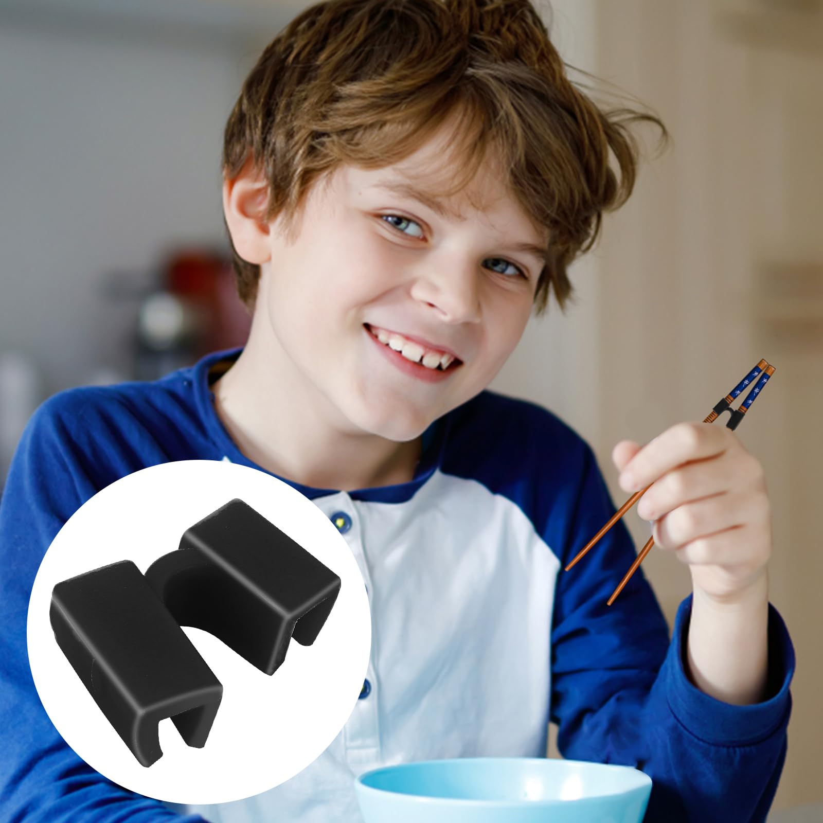 6 Pairs Reusable Chopsticks Helper,Chopsticks Trainer Training Chopsticks For Adults Training Chopstick Hinges Connector,Non-Slip And Portable Practice Chopsticks For Beginners Kids (Black)