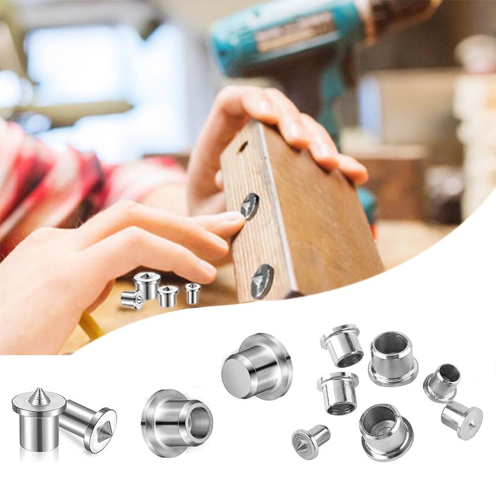 20 Pcs Dowel Pins Center Point Set Woodworking Craft Clamp Steel Doweling Centering Pins Transfer PlugsDrill Hole Tool (5/16 Inch )