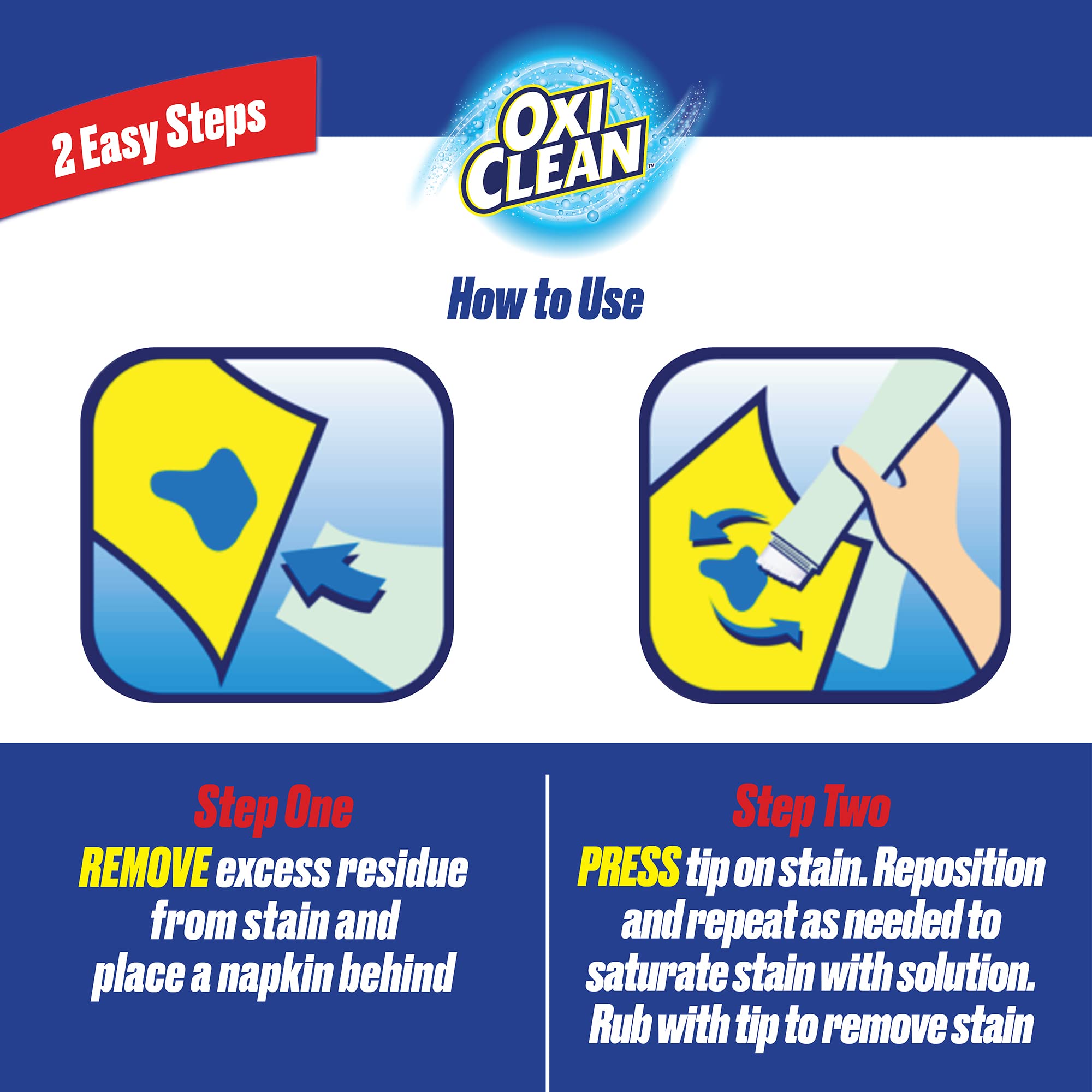 OxiClean On The Go Stain Remover Pen for Clothes and Fabric, Instant Stain Removal Stick, Pack of 3