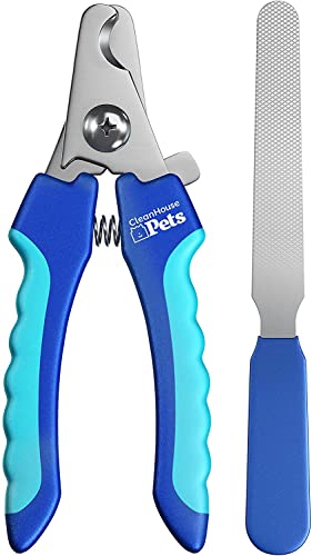 Dog Nail Clippers & Cat Nail Clipper with Nail File - Small Pets - Cat Nail Clippers with Safety Guard to Prevent Over-Cutting - Sharp & Stainless Steel