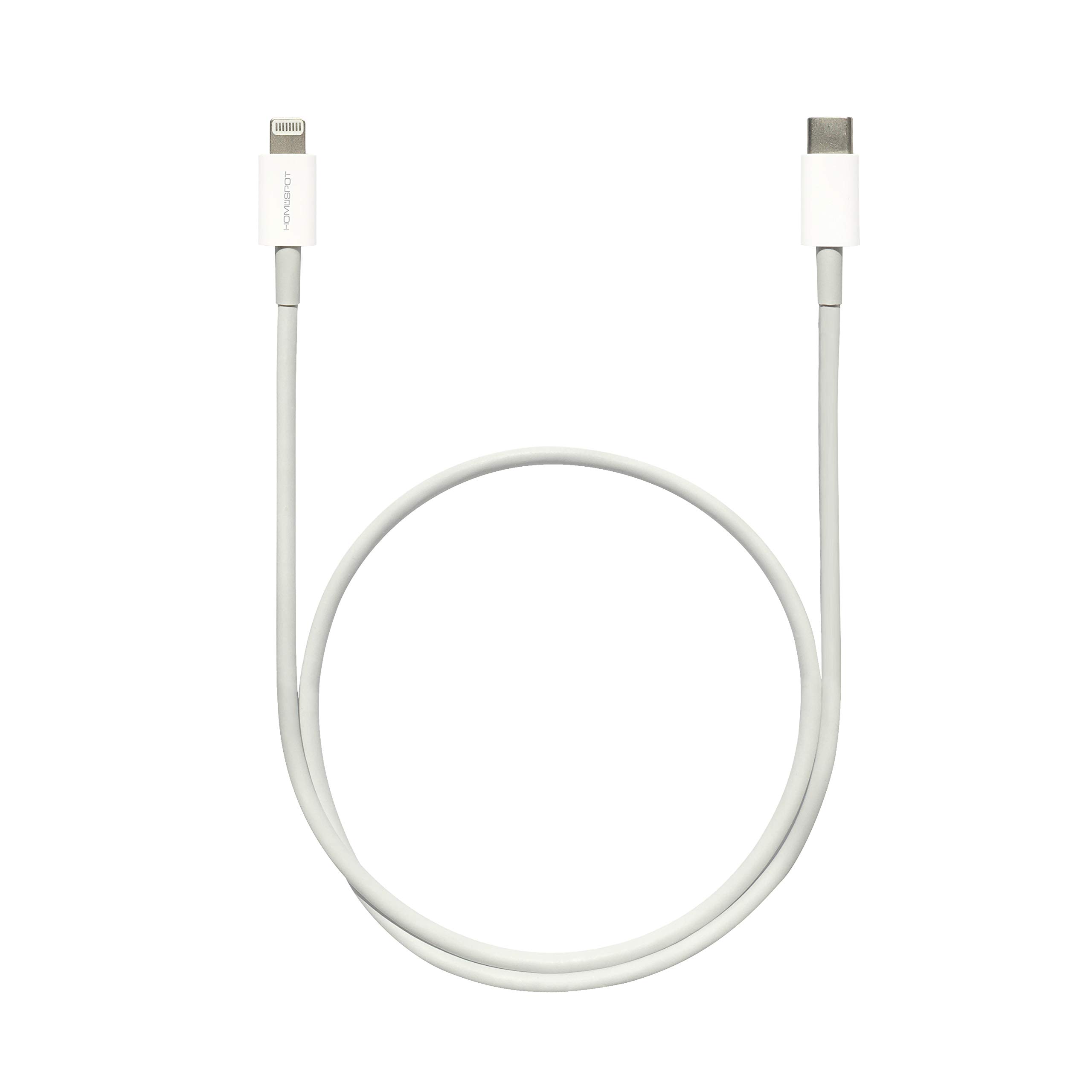 HomeSpot Short Lightning Cable, 2ft [Apple MFi Certified], USB C to Lightning iPhone Cable, Power Delivery Charging for iPhone 13 12 Pro Max 11 SE XR, AirPods, MacBook, iPad Air Mini | White 1 Pack