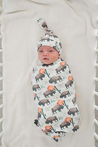 Copper Pearl Large Premium Knit Baby Swaddle Receiving Blanket Bison