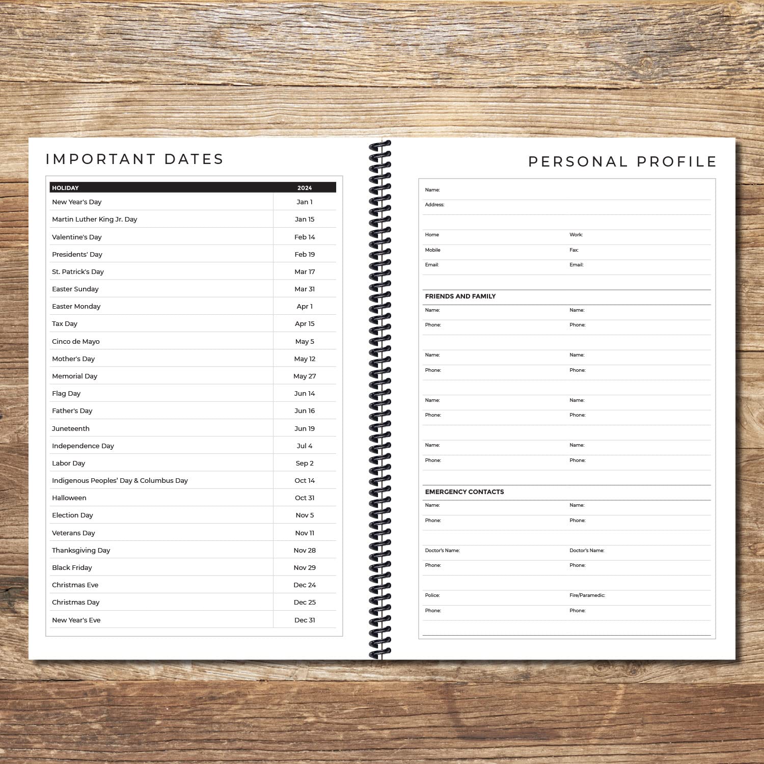 2024-2025 Monthly Planner, Jan-Dec, 7"x10", 100lb Cover, Spiral Bound, 2 Year Calendar Great For Home, Office & School Scheduling