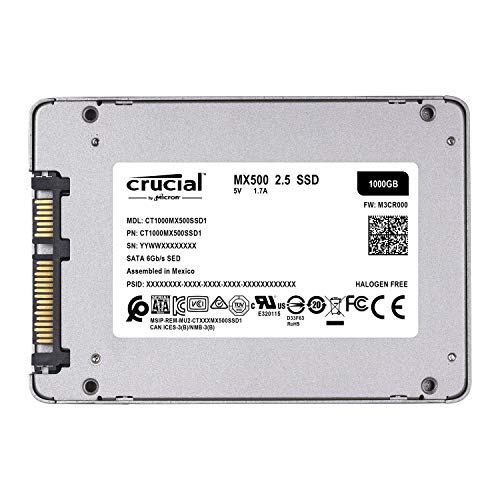 Crucial MX500 1TB 3D NAND SATA 2.5 Inch Internal SSD, up to 560MB/s - CT1000MX500SSD1(Z)