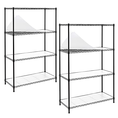 EFINE 2-Pack 4-Shelf Shelving Unit with Shelf Liners Set of 4, Adjustable Rack Unit, Steel Wire Shelves, Shelving Units and Storage Rack for Kitchen and Garage (35.5W X 15.8D X 54H)