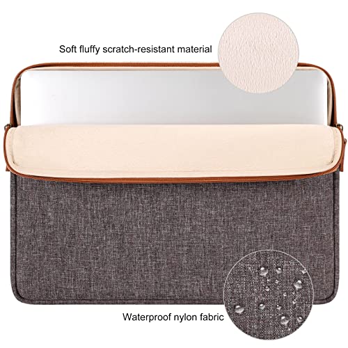 DOMISO 15.6 inch Laptop Sleeve Case Water Resistant Shockproof Protective Computer Bag for 15.6" Notebook/Lenovo IdeaPad ThinkPad/HP Pavilion 15 Envy 15/Dell XPS 15/Asus/Acer, Brown