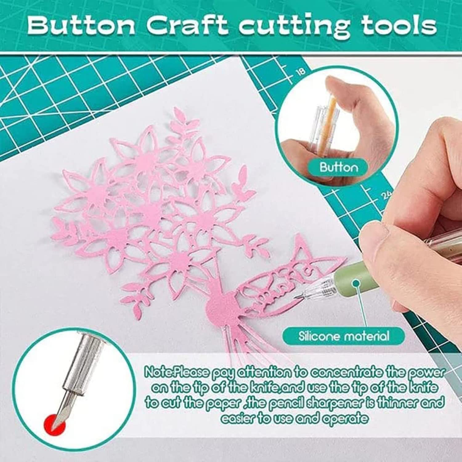 3/6/12pcs Utility Pen Knife, Morandi Color Cartoon Pattern Student Utility Knife, Cutting Pen, Cartoon Pattern Student Utility Knife Pen, Art Utility Knife Pen (6pcs)