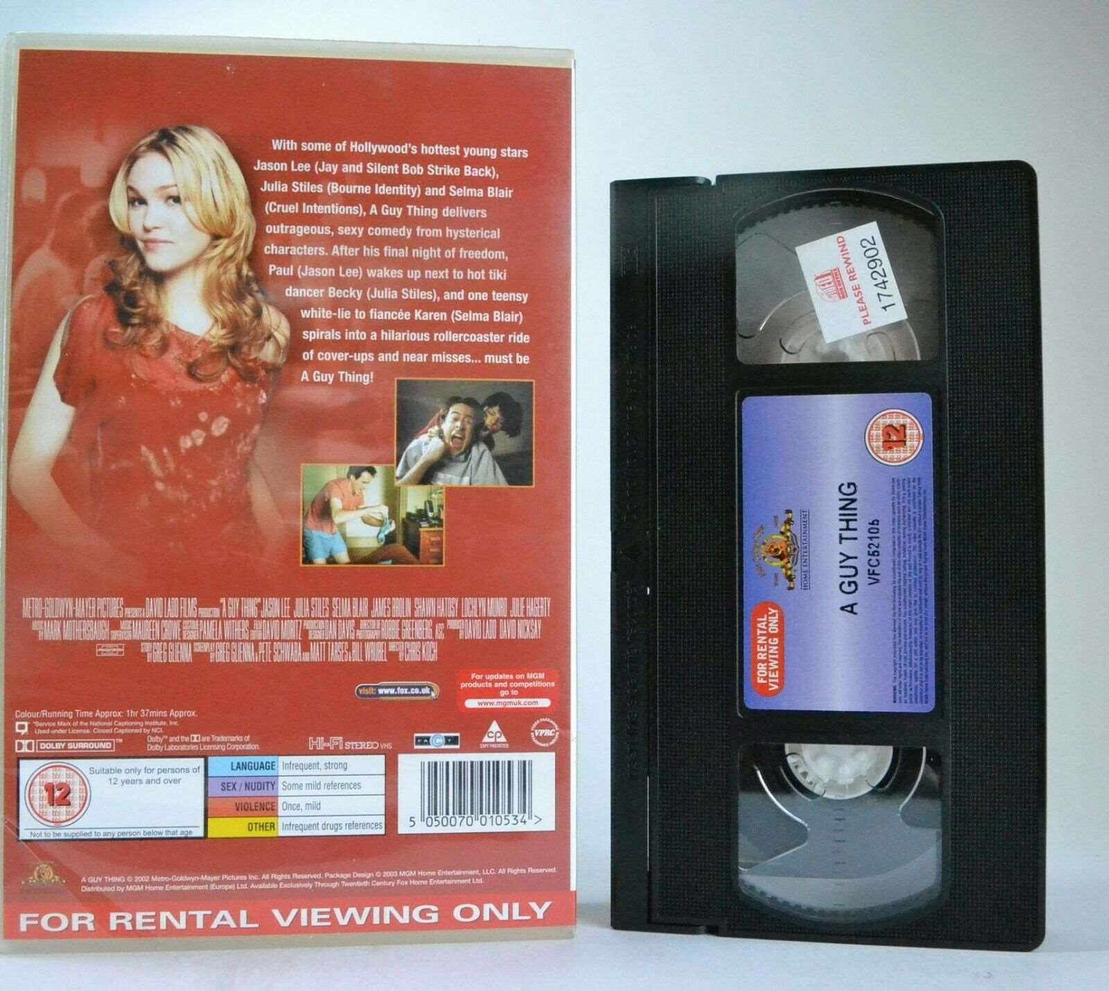 A Guy Thing: Romantic Comedy (2002) - Large Box - Ex-Rental - Jason Lee - VHS