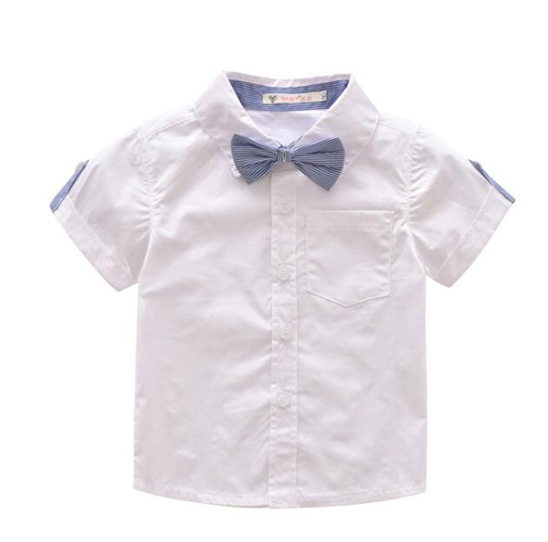 EGELEXY Toddler Baby Boys Gentleman Outfits Short Sleeve T-Shirt+Bib Pants+Bow Tie 12Pcs