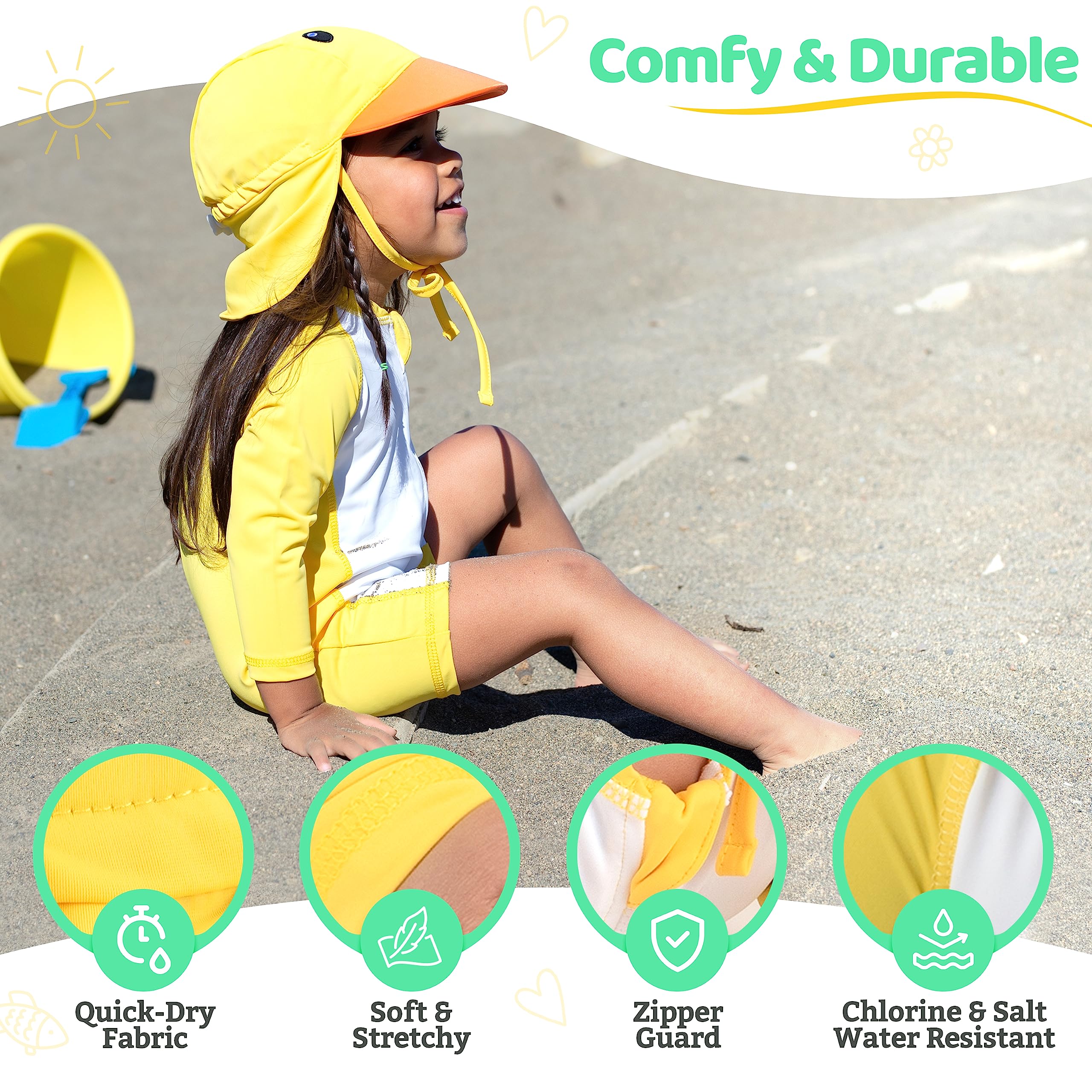 Cuddle Club Baby and Toddler One-Piece Swimsuit | UPF 50+ All-Day UV Protection Infant Sunsuit