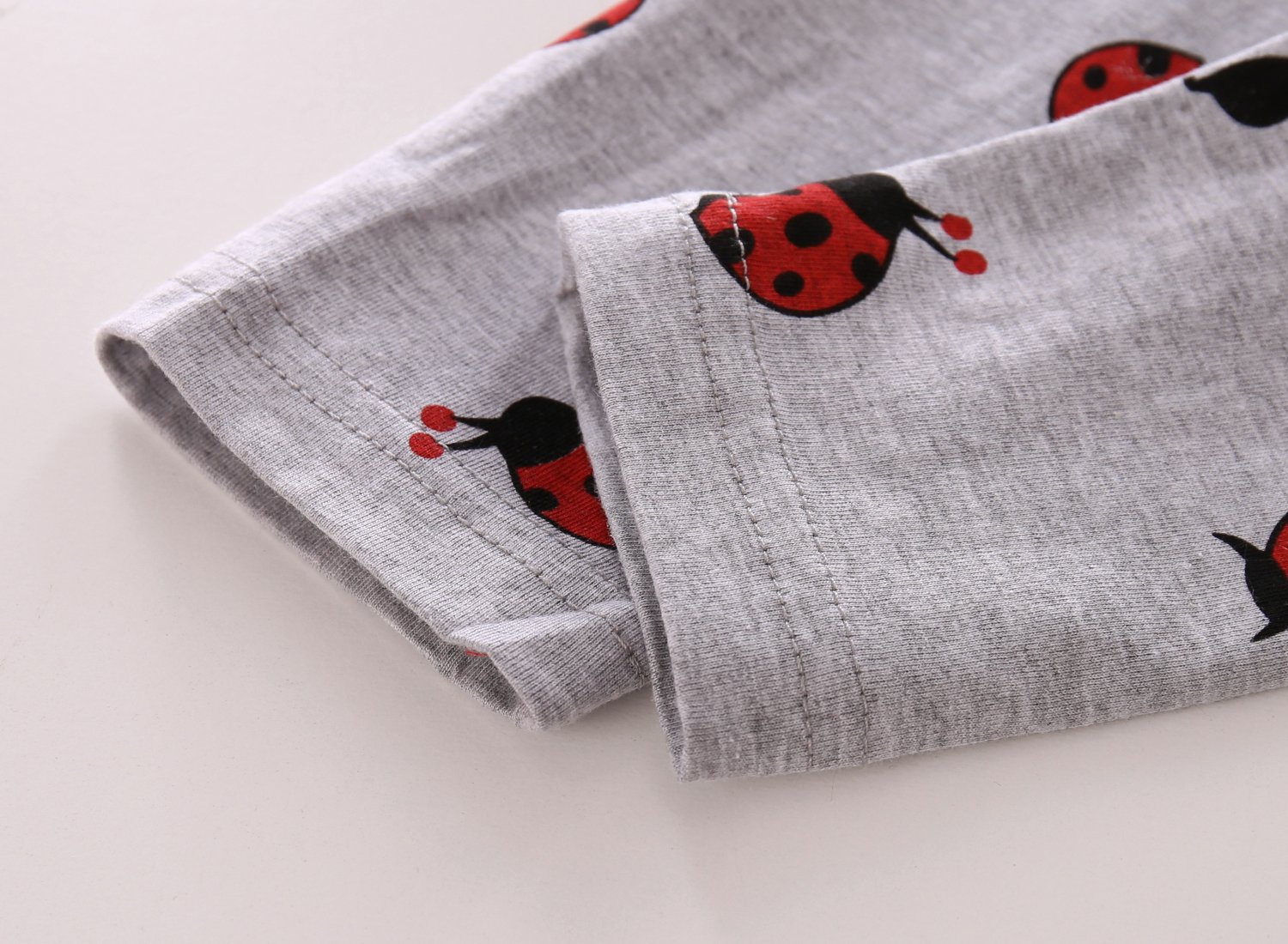 Eghunooy Baby Girls Clothes Set 2 Piece Long Sleeve Ladybug Pattern Infant Outfits (18-24 Months) Red