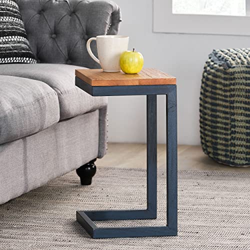 Christopher Knight Home Darlah Small Firwood Antique Table, Antique, Antique Natural and Black With Blue, 10.25”D x 12.75”W x 19.50”H