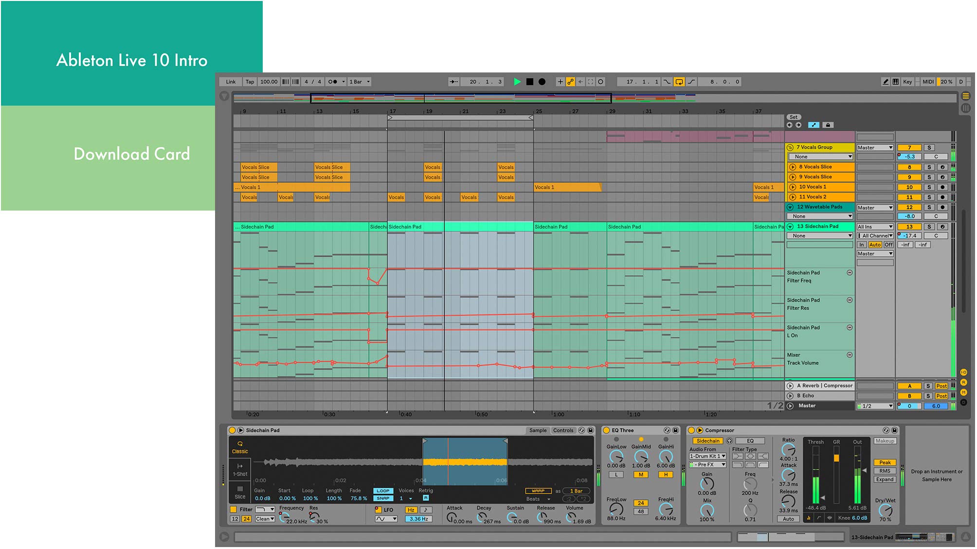 Ableton Multitrack Recording Software, Green (Live 10 Intro)