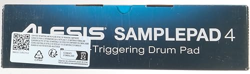 Alesis Sample Pad 4 | Compact Percussion and Sample Triggering Instrument with 4 Velocity Sensitive Pads, 25 Drum Sounds and SD/SDHC Card Slot,Black