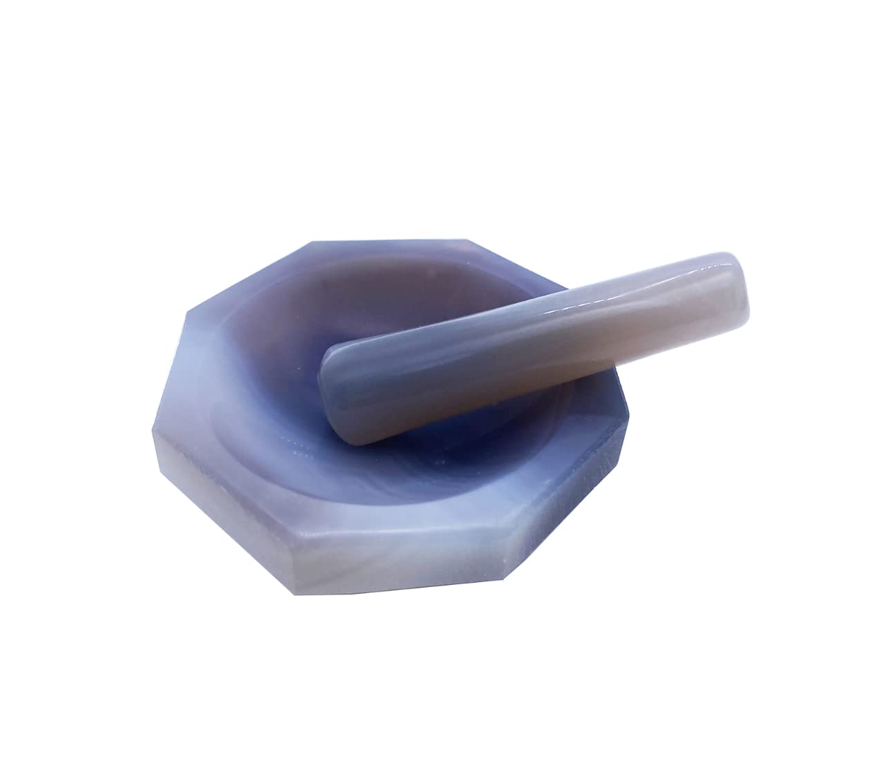 KOLAMOON ID: 50MM 1.97" Lab Grinding Natural Agate Mortar and Pestle Set Standard Form Inner Diameter 50mm Inner Depth 15 mm