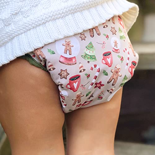 Best Bottom Bigger All in Two Diaper Cover | Adjustable Snap Cloth Diapers for Babies | Eco Friendly Reusable Diapers with Waterproof Gussets | Newborns Thru Toddlers 10-45+ Lbs. (Prickly Cactus)