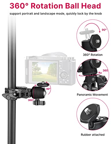 Clamp Mount Accessories for Gopro Hero - ULANZI R099 Super Clamp + Go Quick II Quick Release Adapter Magnetic Suction Bike Motorcycle Handlebar Attachments for Gopro 5/6/7/8/9/10/11 Black/Insta 360