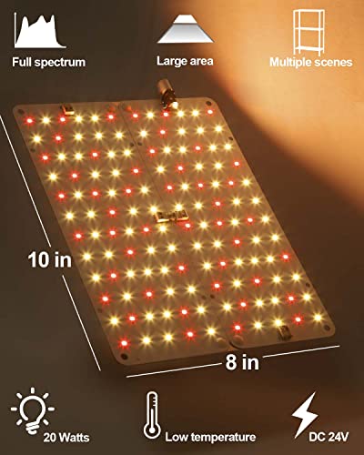 DOMMIA Grow Light, 2Pcs Ultra-Thin Plant Light for Indoor Plants, 20W Full Spectrum LED Plant Grow Light with ON/Off Switch, DIY Hanging Plant Growing Lamps for Seed Starting, Succulents, Veg, Herbs