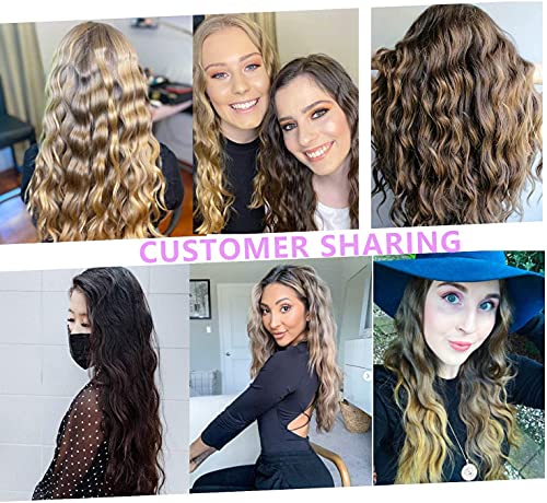 Tourmaline Ceramic 3 Barrel Curling Iron and Waver, 1 Inch - Mermaid Beach Waves, Heat Up Quickly, Black