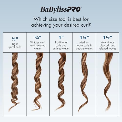 BaBylissPRO Nano Titanium Spring Curling Iron, 1.5" Professional Spring Hair Curler for Long Lasting Curls & All Hair Types