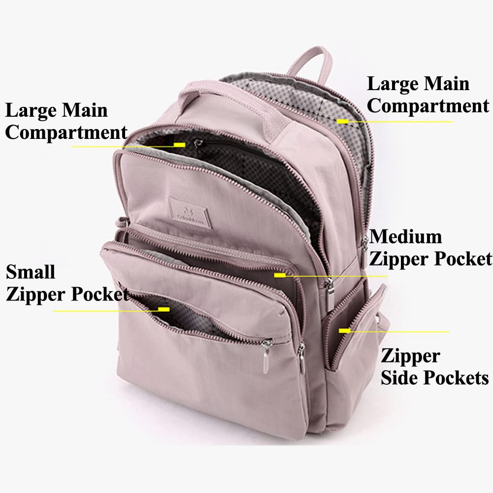 Backpack Purse for Women Casual Nylon Backpack Mutiple Pockets Travel Work Daypacks Blue