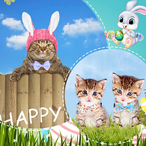 9 Pcs Holiday Cat Collars Easter Breakaway Cat Collar with Bow Tie and Bell Adjustable St. Patrick's Day Valentine's Day and Safety Buckle Collars for Kitten Puppy Festivals and Daily (Medium)